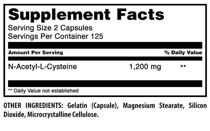 Amazing Formulas NAC (N-Acetyl-L-Cysteine) Supplement | 600 Mg per Serving | 250 Capsules | Non-GMO | Gluten Free | Made in USA