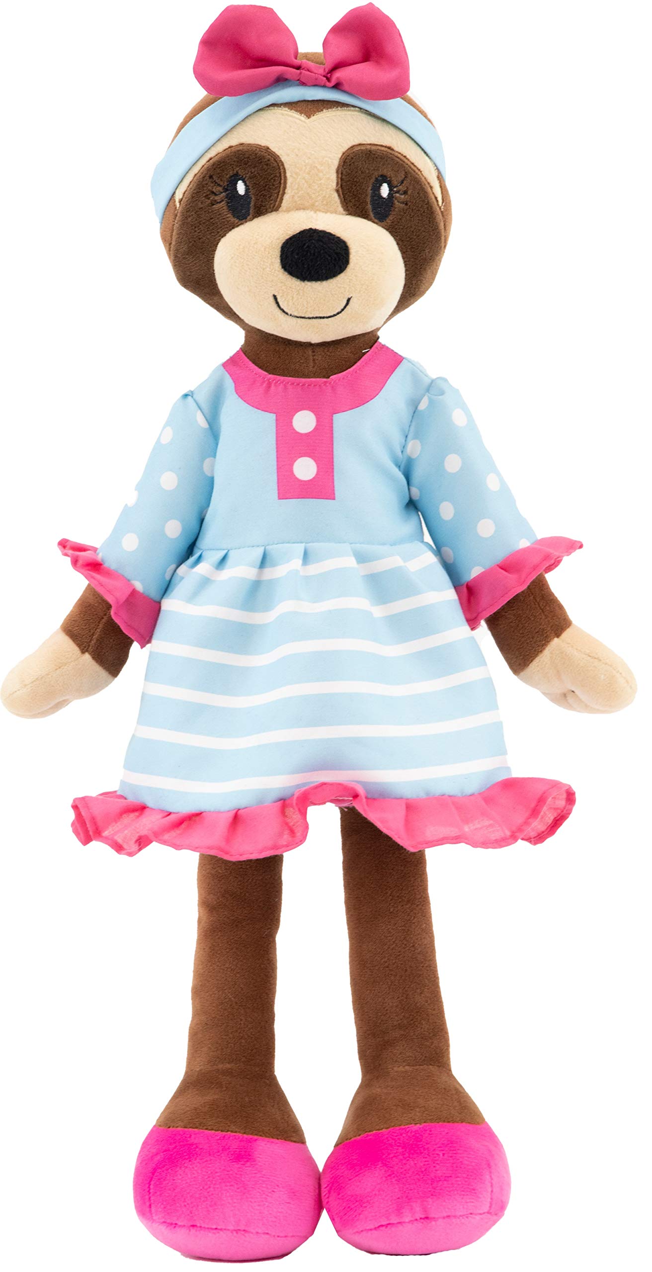 Plushible Soft Baby Doll, 18 Inch Sloth - Plush Rag Doll with 2 Clothing Sets, My First Plush Toy for Girls, Boys & Infants, Soft Baby Stuffed Toy, Adorable Companion for 1 Year Old & Up