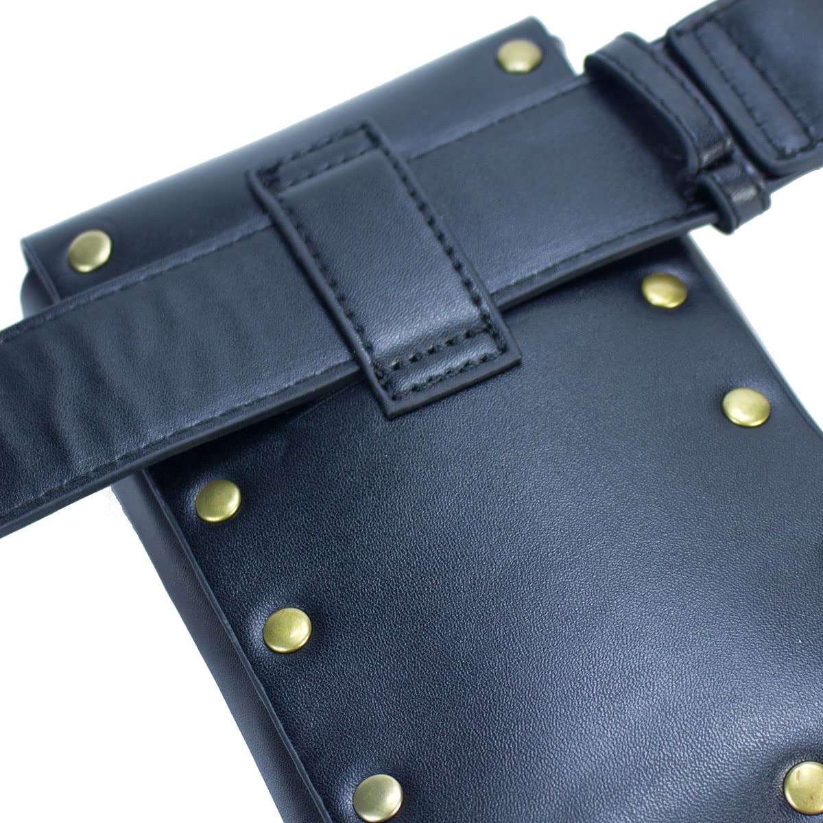 Cellphone Holder Retro Belt Pouch Waist Bag Fanny Pack Steampunk Medieval Renaissance Purse Halloween Costume Accessory (Black)