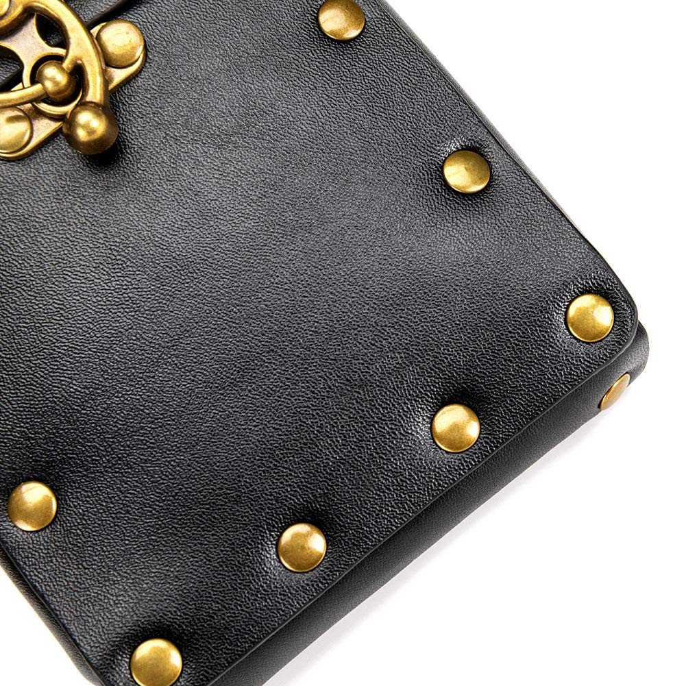 Cellphone Holder Retro Belt Pouch Waist Bag Fanny Pack Steampunk Medieval Renaissance Purse Halloween Costume Accessory (Black)