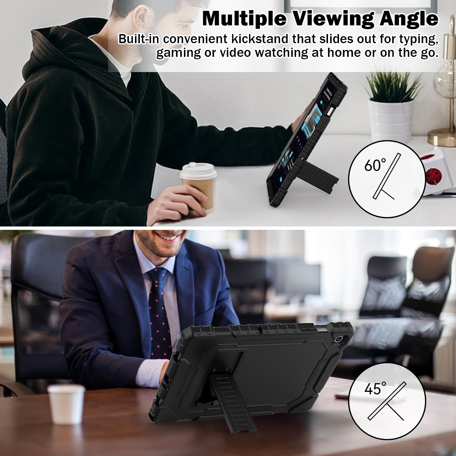 Grifobes for Samsung Galaxy Tab A9 Plus 11 Inch 2023 Cases, Heavy Duty Shockproof Rugged Cover for New Samsung Tablet A9+ 11" Case (SM-X210/X216/X218) with Kickstand for Kids Men, Black