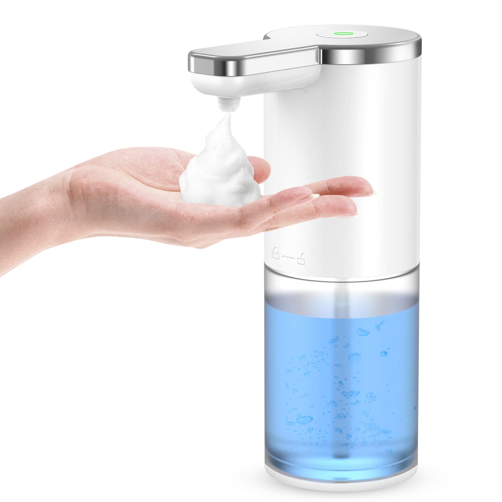 WSONVO Touchless Automatic Foam Soap Dispenser - Adjustable Foam Levels, Infrared Sensor, for Bathroom, Kitchen, Office, Hotel - 9.5oz/280ml