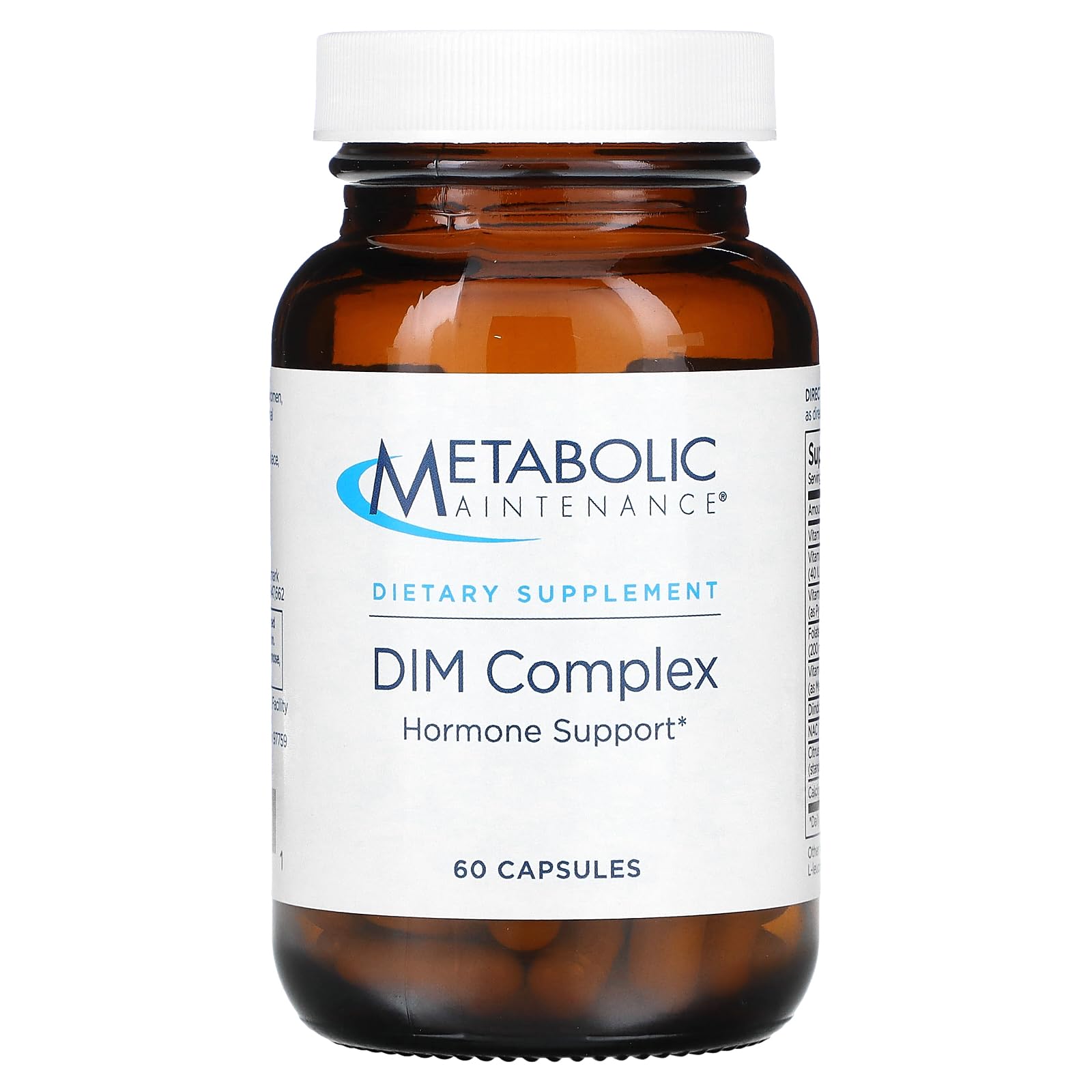 Metabolic Maintenance DIM Complex - 100mg Diindolylmethane Supplement with Vitamin E, B12, Active Folate + NAC - Helps Promote Healthy Estrogen Metabolism (60 Capsules)