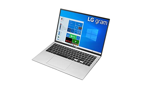 LG 2022 Gram 16" WQXGA IPS Ultralight Laptop Intel i7-1165G7 16GB LPDDR4 1TB NVMe SSD Iris Xe Graphics WiFi AX HDMI Thunderbolt 4 Webcam Backlit Full-Day Battery Silver Windows 10 Pro w/RE USB