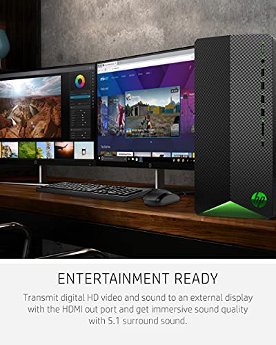HP Pavilion Gaming PC, AMD Ryzen 3 5300G Processor, 8 GB RAM, 256 GB SSD, Windows 10 Home(TG01-2010, 2021) (Renewed)