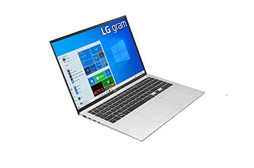 LG 2022 Gram 16" WQXGA IPS Ultralight Laptop Intel i7-1165G7 16GB LPDDR4 1TB NVMe SSD Iris Xe Graphics WiFi AX HDMI Thunderbolt 4 Webcam Backlit Full-Day Battery Silver Windows 10 Pro w/RE USB