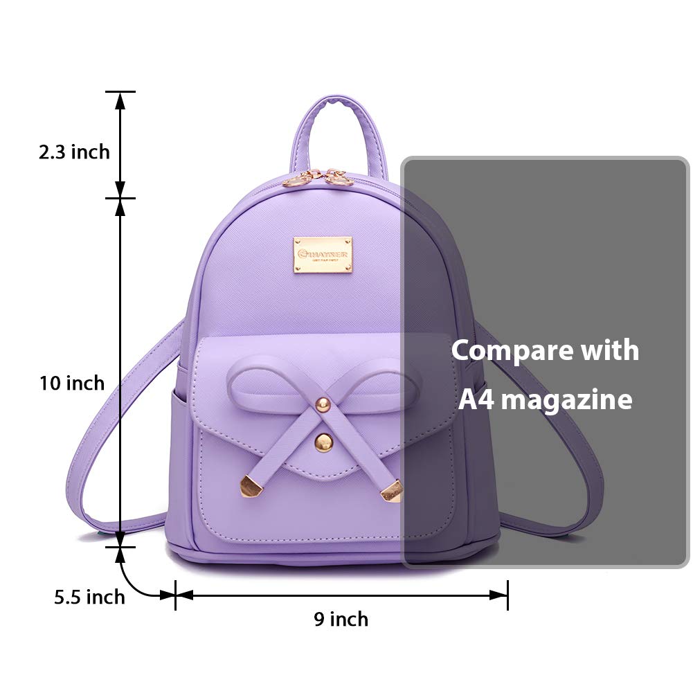I IHAYNER Girls Bowknot Cute Leather Backpack Mini Backpack Purse for Women Turquoise