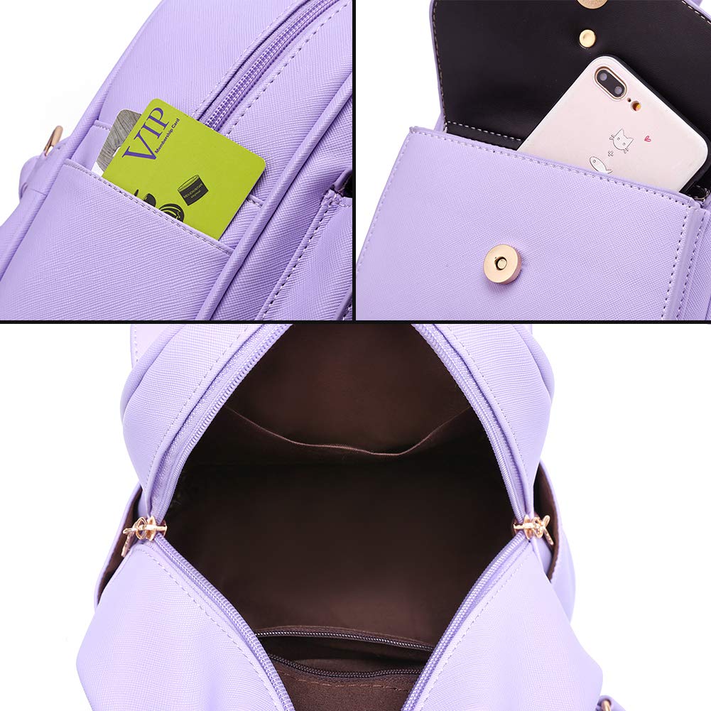 I IHAYNER Girls Bowknot Cute Leather Backpack Mini Backpack Purse for Women Turquoise