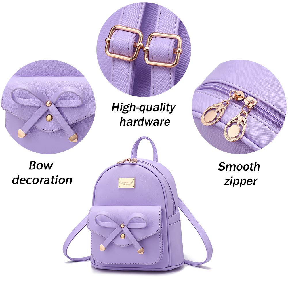 I IHAYNER Girls Bowknot Cute Leather Backpack Mini Backpack Purse for Women Turquoise