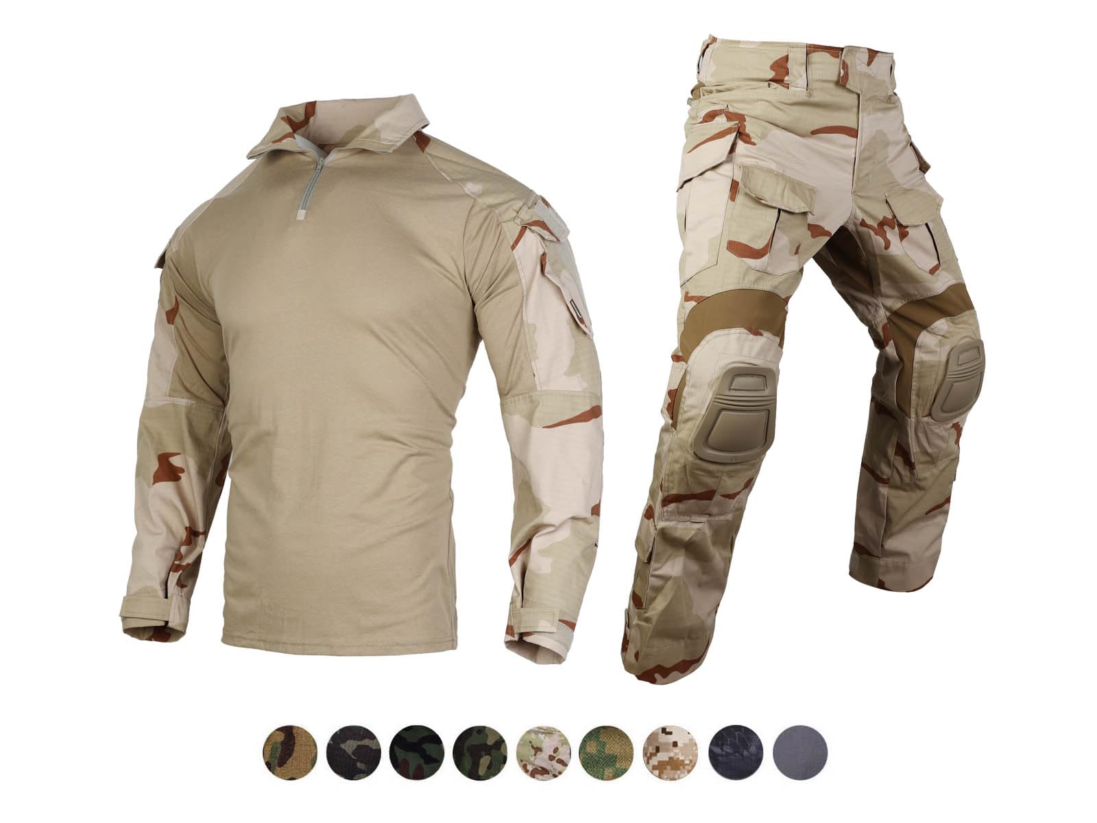 Elite Tribe Airsoft bdu Tactical Uniform Combat Gen3 Suit Shirt Pants (Multicam, Medium)