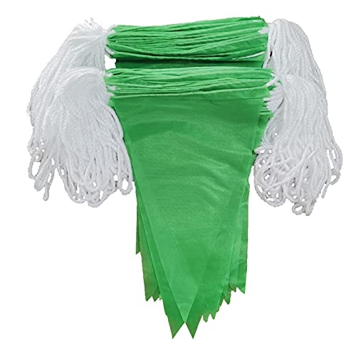 tibijoy 260 Feet Green Pennant Banners Flags DIY String Triangle Bunting Flags Polyester Banners for Party Grand Opening,Christmas Party,Outdoor Decorations,150 Pcs