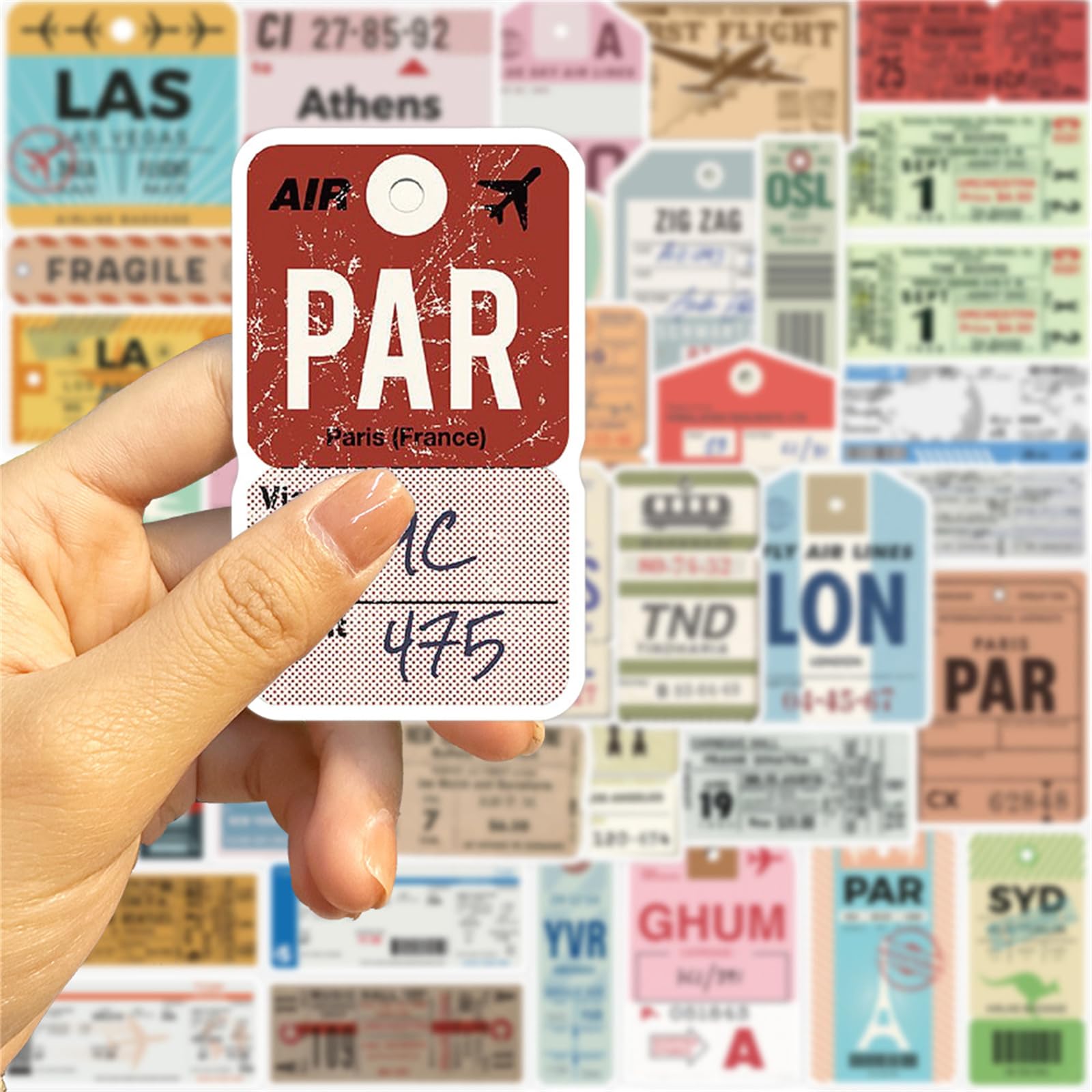 Kechup Vintage Boarding Pass Stickers - 40PCS Waterproof Retro Luggage & Laptop Stickers for Adults & Kids