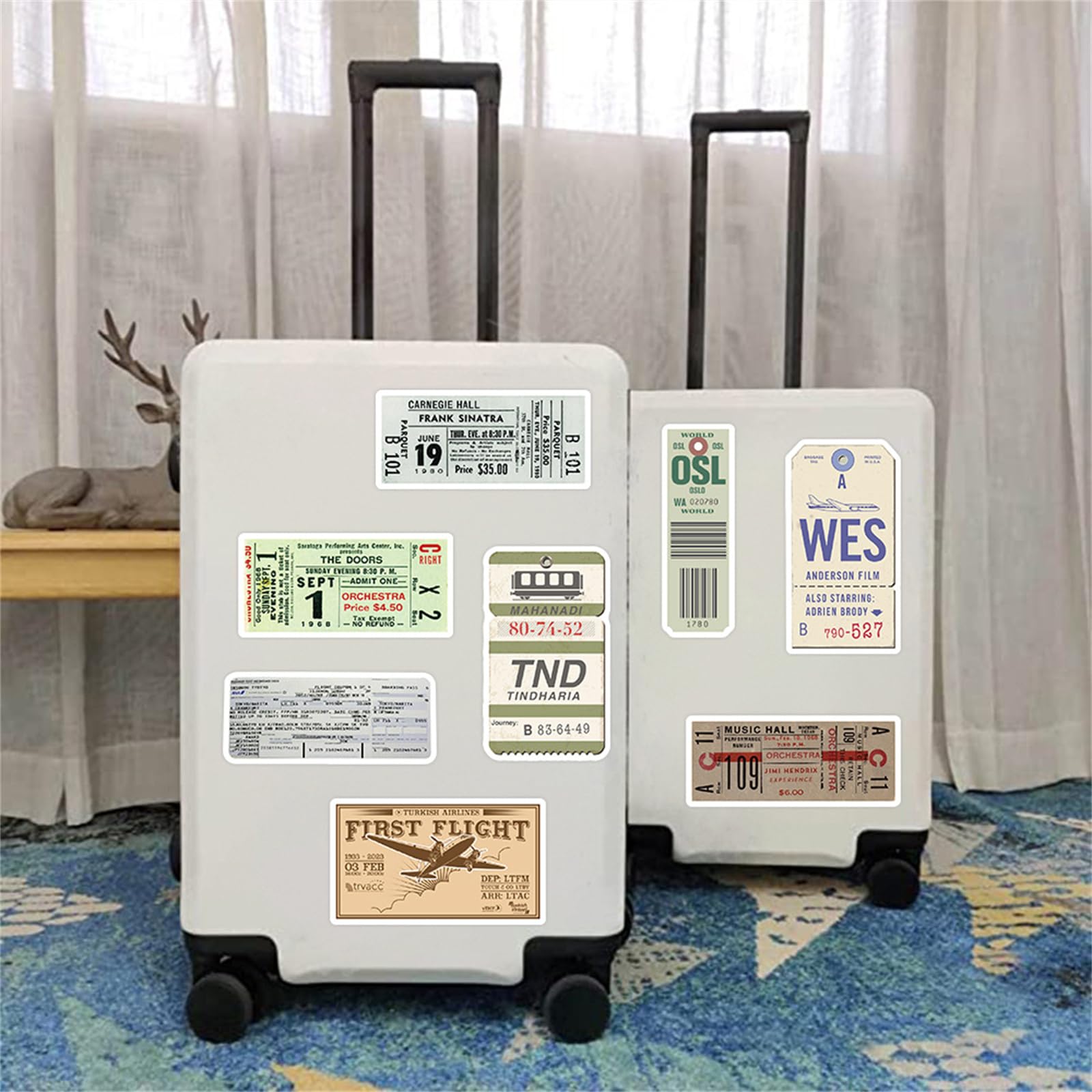 Kechup Vintage Boarding Pass Stickers - 40PCS Waterproof Retro Luggage & Laptop Stickers for Adults & Kids