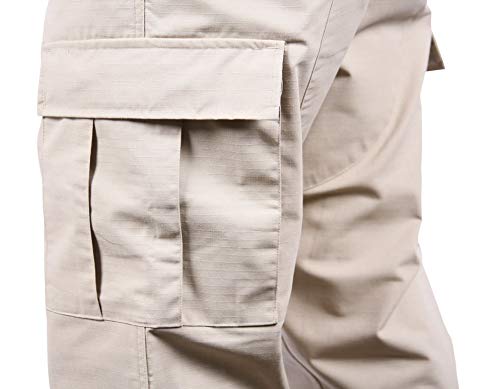 LAPG BDU Pants for Men, 6 Pocket Design BDU Tactical Cargo Pants, Lightweight Cotton Rip-Stop Fabric Pants, Charcoal, Medium/Regular