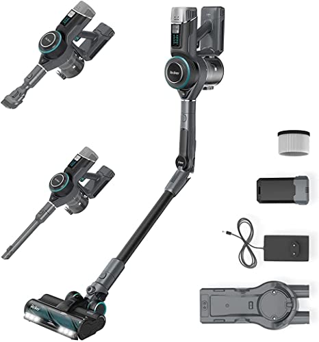 Redkey F10 Foldable Cordless Vacuum 3 in 1 Stick Vacuum Cleaner, Electric Stick Vacuum Cleaner 23Kpa 60 mins Runtime with 2200mAh Detachable Battery for Home Pet Hair Hard Floor Carpet