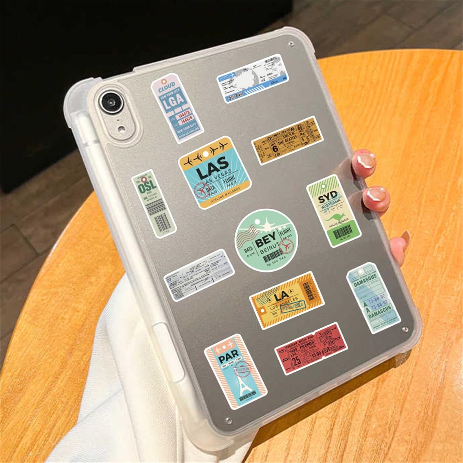 Kechup Vintage Boarding Pass Stickers - 40PCS Waterproof Retro Luggage & Laptop Stickers for Adults & Kids