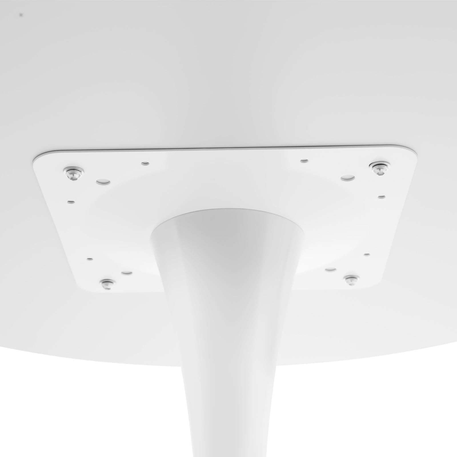 Round Dining Table, Tulip Kitchen Dining Table, Modern Small Desk Density Board Casual Table Coffee Table, Load-Bearing Capacity 165.35lbs, Suitable for Restaurant, Café, Dining Room, Balcony (White)