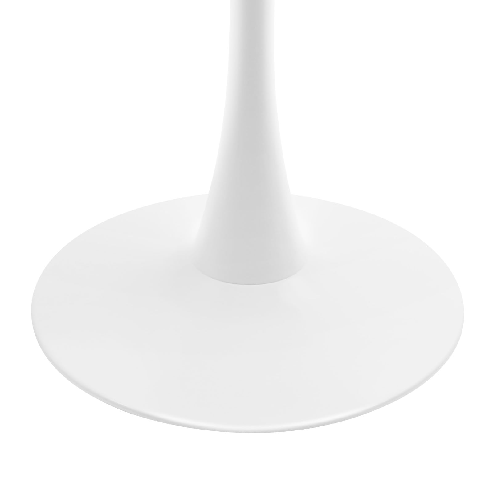 Round Dining Table, Tulip Kitchen Dining Table, Modern Small Desk Density Board Casual Table Coffee Table, Load-Bearing Capacity 165.35lbs, Suitable for Restaurant, Café, Dining Room, Balcony (White)