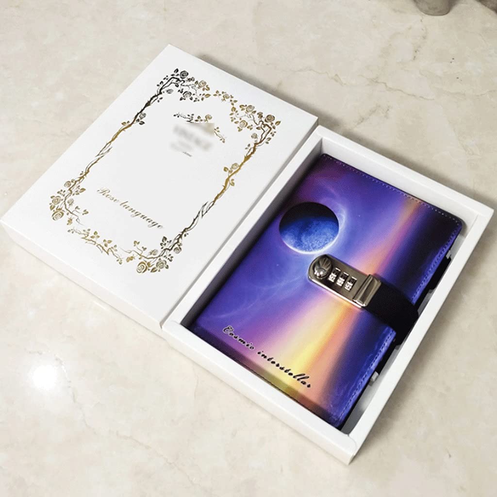 Shengsheng Journal Password Notebook A5 Diary with Digital Lock for Girls and Woman Locking Journals for Birthday Gift,Writing Diary (Color : Ff)