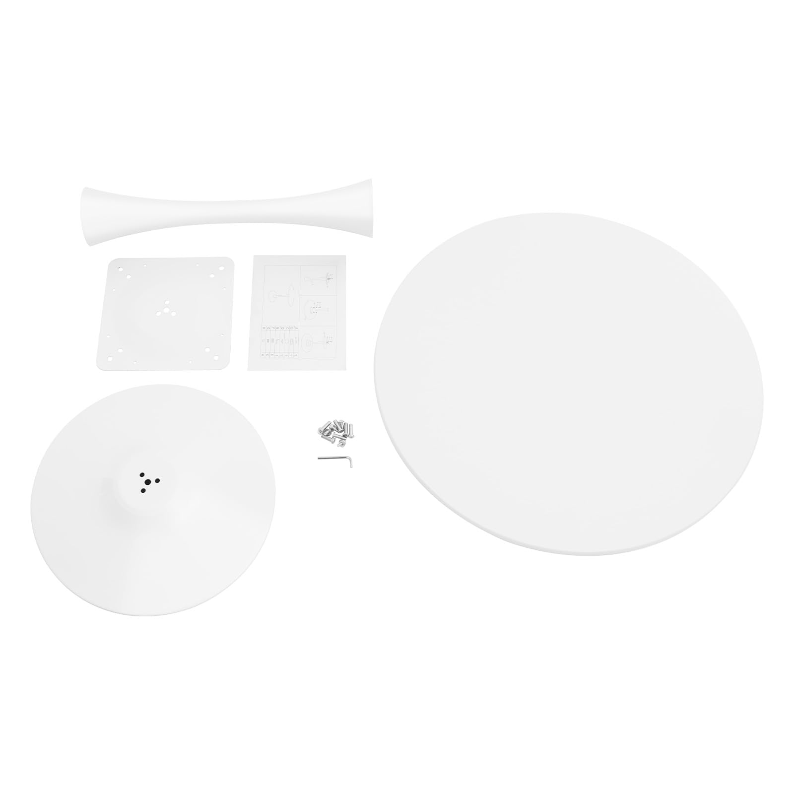 Round Dining Table, Tulip Kitchen Dining Table, Modern Small Desk Density Board Casual Table Coffee Table, Load-Bearing Capacity 165.35lbs, Suitable for Restaurant, Café, Dining Room, Balcony (White)