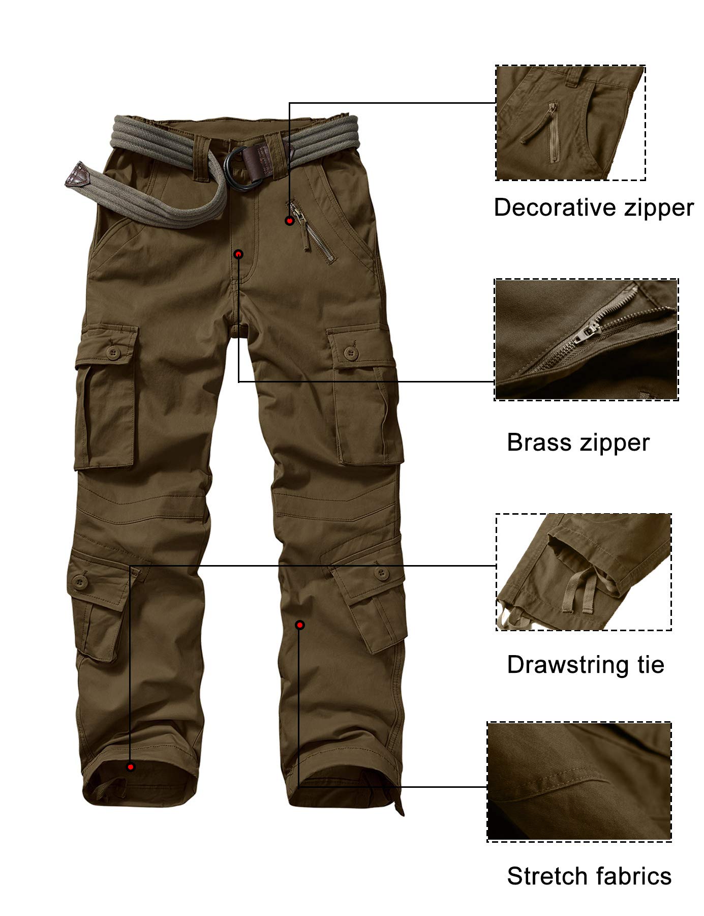 XNMAYA Cargo Pants for Women, Military Army Camo Combat Trousers,Work Camping Hiking Casual Pants with Pockets Grey US 10