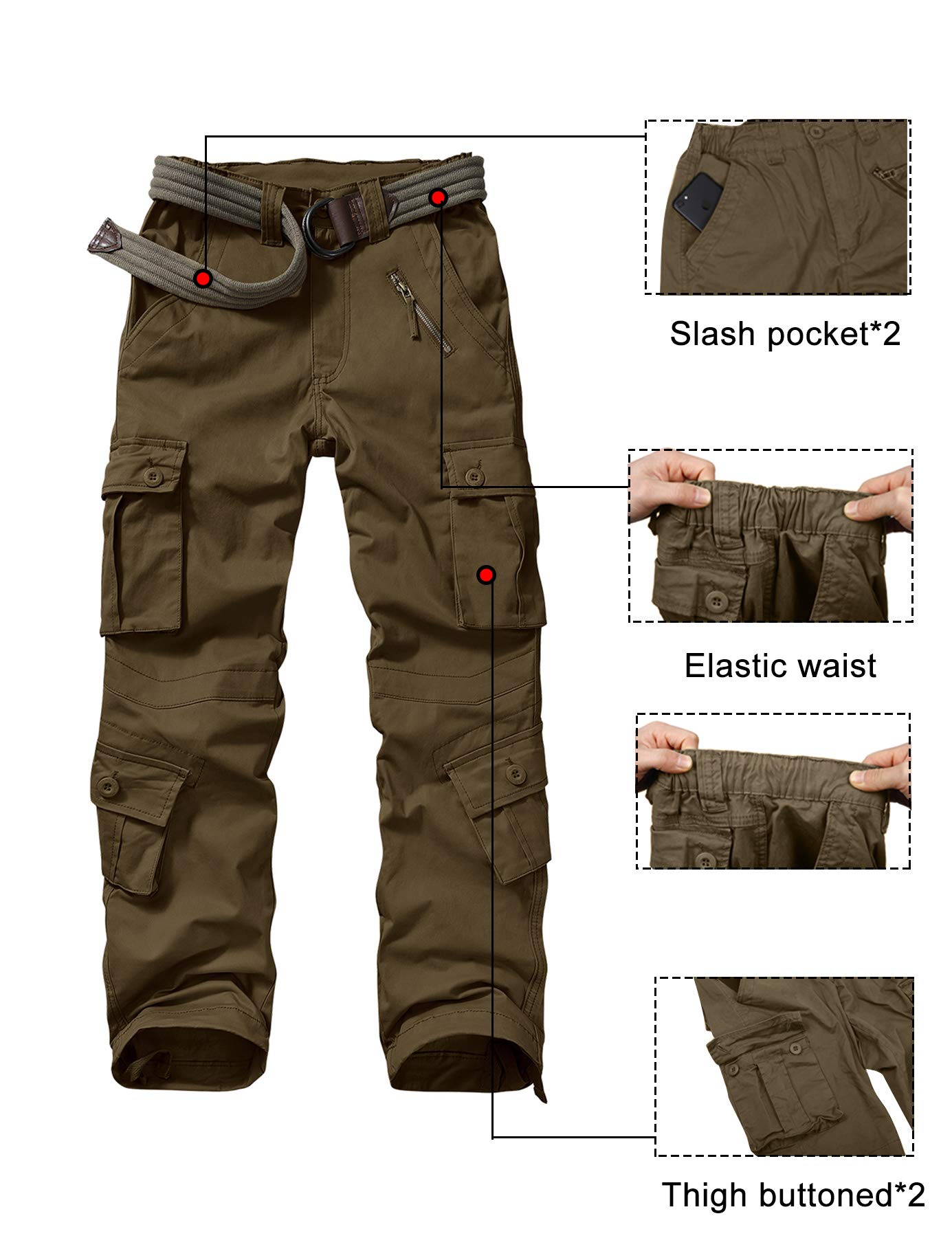 XNMAYA Cargo Pants for Women, Military Army Camo Combat Trousers,Work Camping Hiking Casual Pants with Pockets Grey US 10