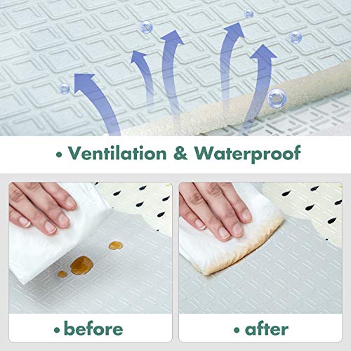 UANLAUO Foldable Baby Play Mat, Extra Large Waterproof Activity Playmats for Babies,Toddlers, Infants, Play & Tummy Time, Foam Baby Mat for Floor with Travel Bag
