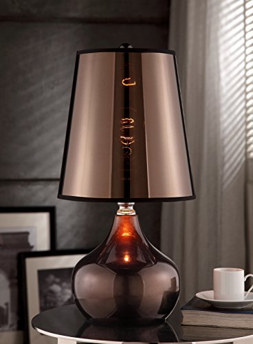 OK Lighting OK-818CP Luster Metallic Cappuccino 3-Way Table Touch Lamp, 9.25" x 9.25" x 18", Brown, Espresso