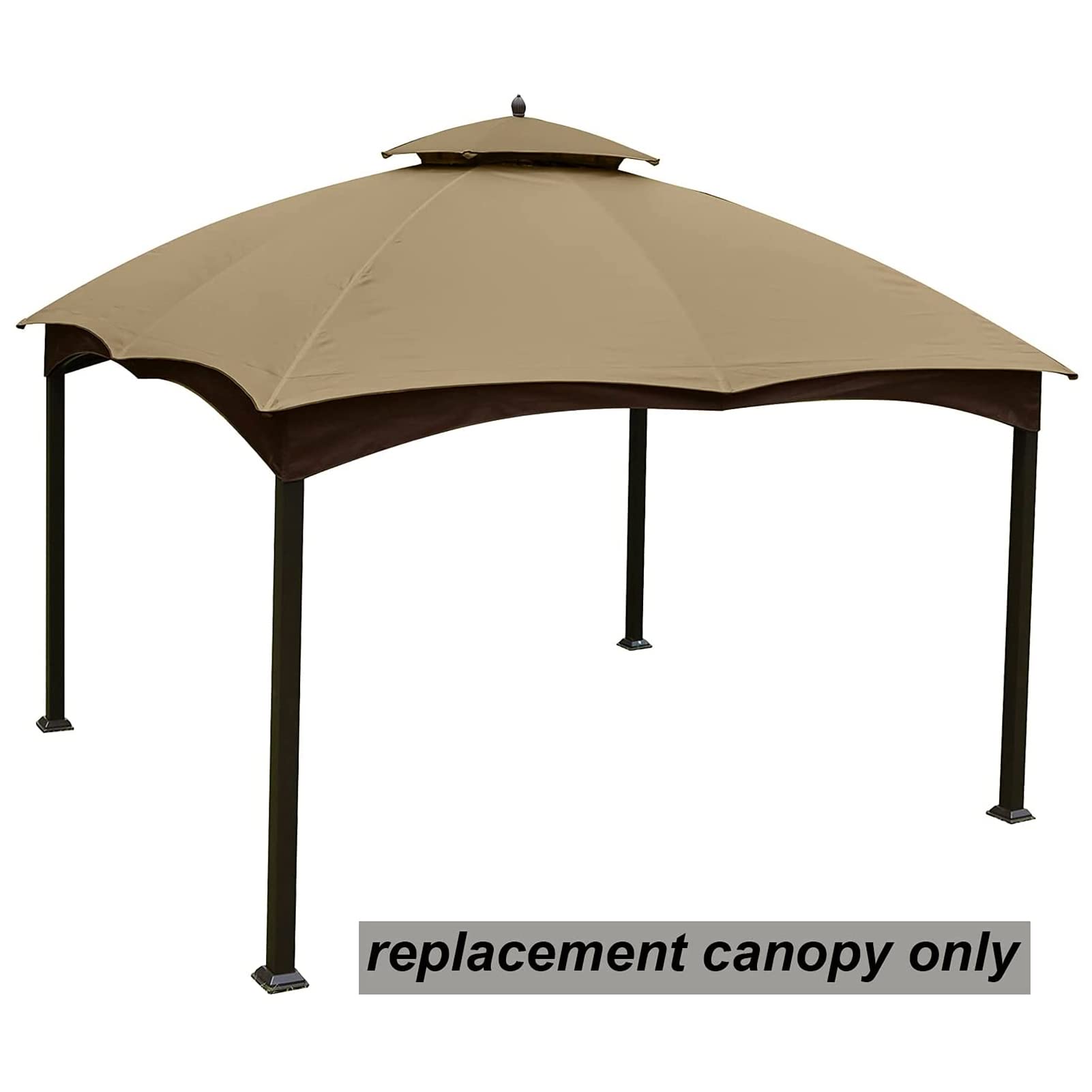 Hugline Outdoor Replacement Canopy Top Double Tier Gazebo Roof Cover for Lowe's Allen Roth 10x12 Gazebo #GF-12S004B-1 (Khaki)