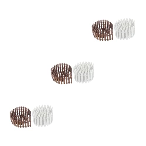 Happyyami 6 Pcs Mini Fence Mini Pots Mini Decor Sand Table Toys Mini Fairy Garden Fences DIY Wood Picket Fence Mini Wood Fencing Sand Table Fence Model Small Fence Mini Garden Decoration