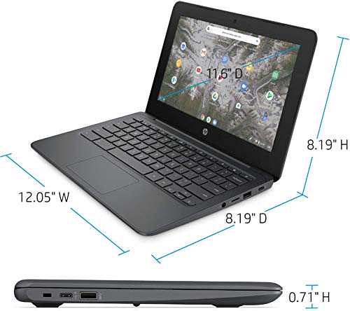 HP Newest Flagship Chromebook, 11.6" HD (1366 x 768) Display, Intel Celeron Processor N3350, 4GB LPDDR2, 32GB eMMC, Chrome OS, HD Graphics 500, 11A-NB0013DX, Ash Gray (Renewed)