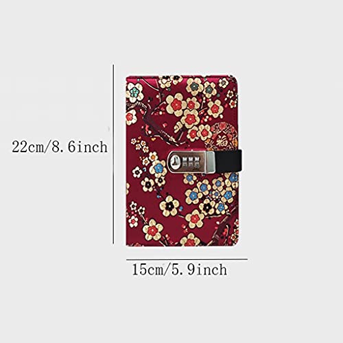 HMEI Password Lock Journal Diary Digital Locking Notepad Book Combination A5 Notepad Writing Book 130 Sheets 260 Pages For Women fashion notebook (Color : Blue)