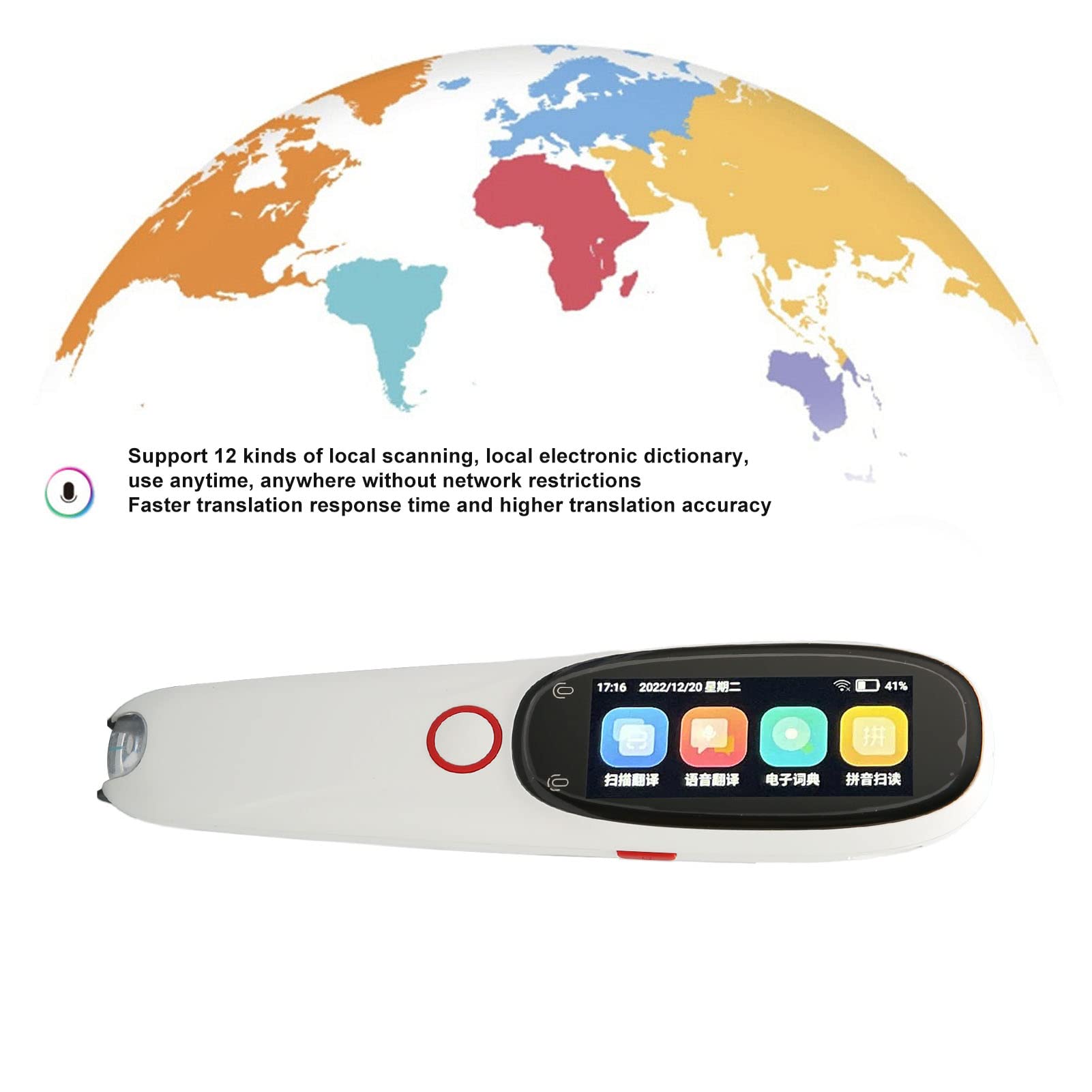 Language Translator Device Scanner Pen, Text to Speech Device 3.0in 134 Languages Portable Voice Translation Device for Language Learners Business Travel