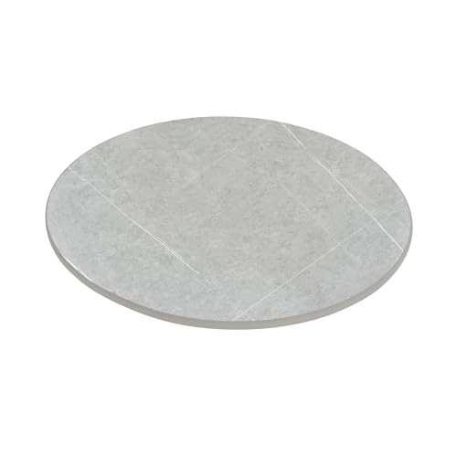 JACH Simplify Round Pedestal Accent Side Table, Minimalist Rock Board Side Table for Living Room, Bedroom, Suitable for Pairing with Sofas, 21" x 17" x 16", (Grey)