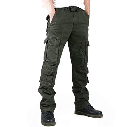 MNXOIA Men Casual Tactical Camouflage Cargo Pants Camo Pattern Army Combat Pants Cotton Work Pockets Military Trousers Gray Camo 32