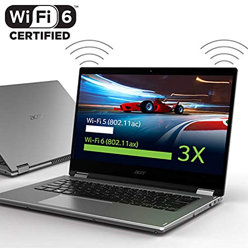 Acer Spin 3 Convertible Laptop, 14" Full HD IPS Touch,Intel Core i5-1035G1,a8GB LPDDR4,256GB NVMe SSD,WiFi 6, Backlit KB,Fingerprint Reader,Rechargeable Active Stylus,Win 10 Pro,SP314-54N-53BF,Silver