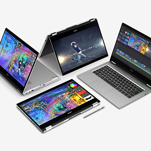 Acer Spin 3 Convertible Laptop, 14" Full HD IPS Touch,Intel Core i5-1035G1,a8GB LPDDR4,256GB NVMe SSD,WiFi 6, Backlit KB,Fingerprint Reader,Rechargeable Active Stylus,Win 10 Pro,SP314-54N-53BF,Silver