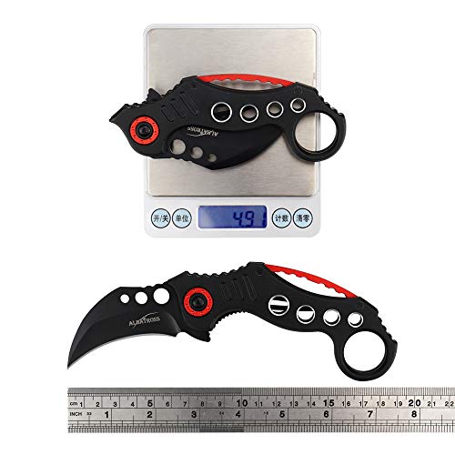 ALBATROSS FK002-H Classic Spring Assisted Opening Folding Pocket Knife Tactical Camping Hunting Sharp Raptor Claw Knife with 8 round holes