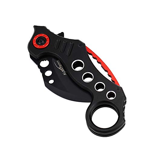 ALBATROSS FK002-H Classic Spring Assisted Opening Folding Pocket Knife Tactical Camping Hunting Sharp Raptor Claw Knife with 8 round holes