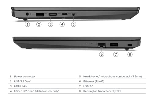 Lenovo V14 Business Laptop, 14" Full HD Display, Intel Core i5-1135G7 Processor, 16GB DDR4 RAM, 1TB PCIe SSD, Webcam, HDMI, Wi-Fi, Bluetooth, RJ-45, Windows 11 Pro, Black