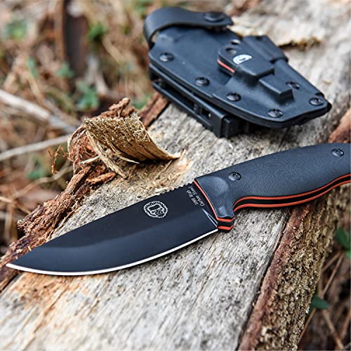 Bushcraft Survival Knife | Full Tang Fixed Blade Outdoor Camping Hunting Knife In Sheath Gift For Him | 1095 High Carbon Steel Knife Fire Starter Scraper & Paracord | Bushcraft Survival Knife Gift
