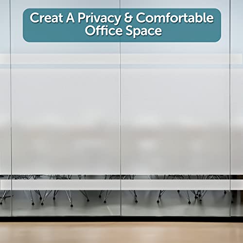 HIDBEA Frosted Window Privacy Film - Non Adhesive Static Cling glass Stickers Sun UV Blocking Heat Control Door Covering Decals for Home Office, 35.4 x 393.7 Inch