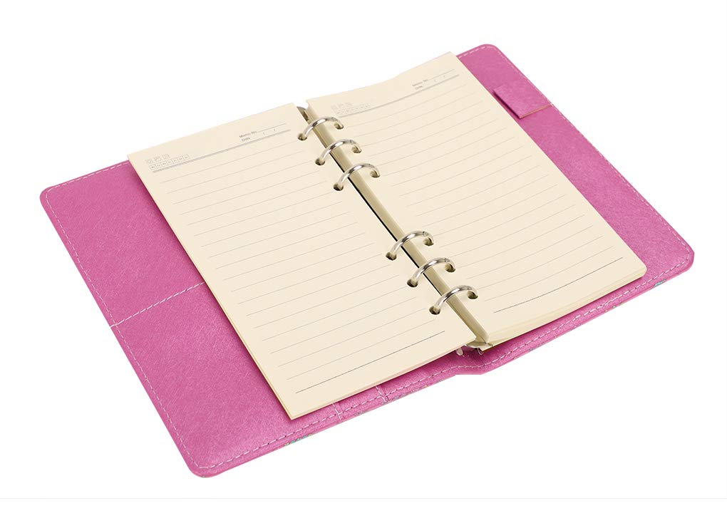 Rose Print PU Leather Journal with Combination Lock Digital Password Journal with Bookmark Pen Loop Retro Privacy Notebook Writing Travel Diary Locking Journal