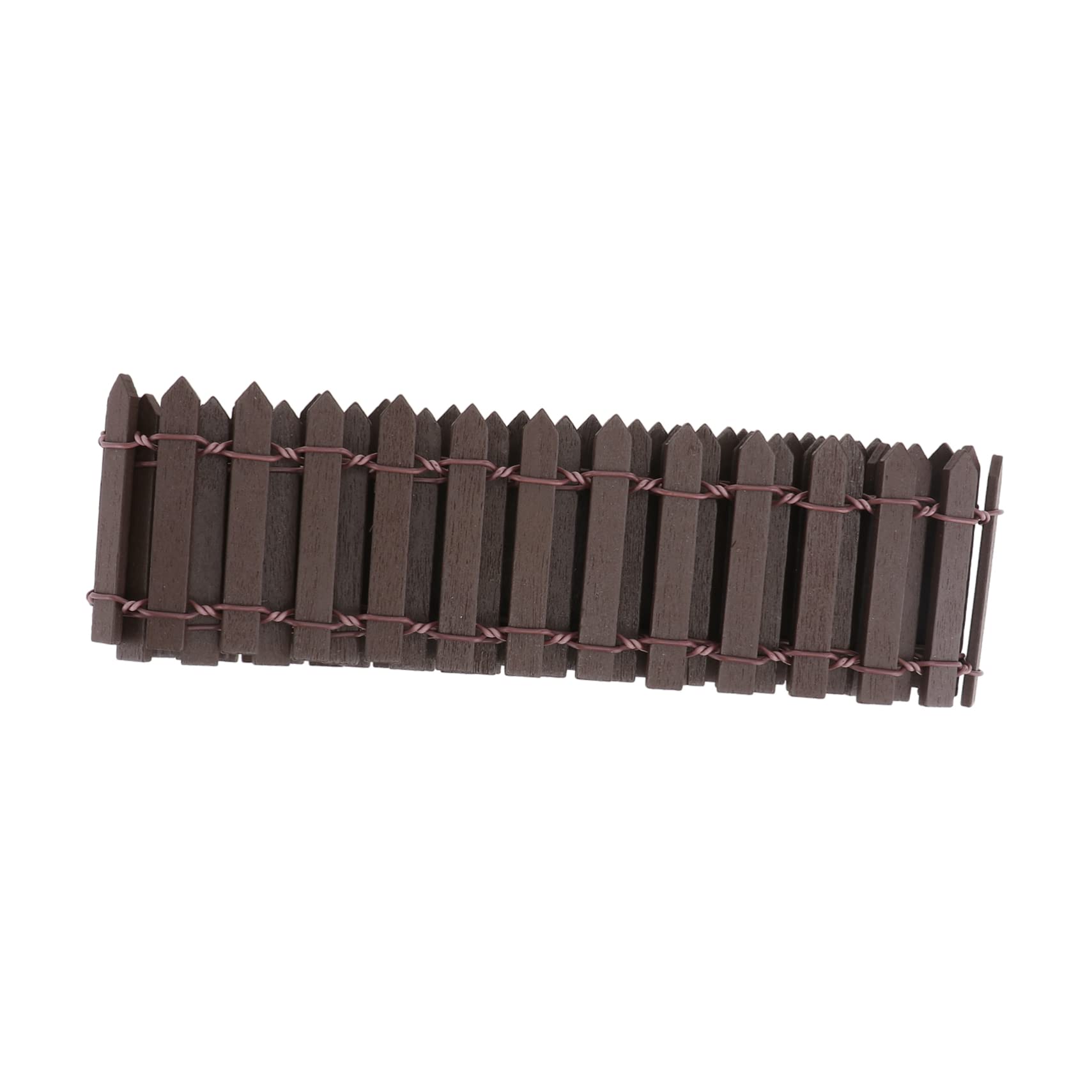 Happyyami Mini Wood Picket Fence Rustic Christmas Decor Mini Plants Border Fencing Garden Fence No Dig Fence Brown Outdoor Christmas Decorations Miniature Fence Fairy Child Flower Bed Wooden