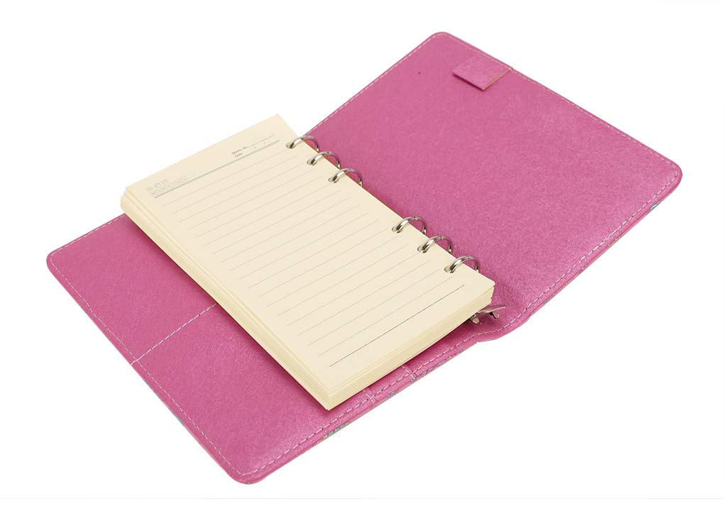 Rose Print PU Leather Journal with Combination Lock Digital Password Journal with Bookmark Pen Loop Retro Privacy Notebook Writing Travel Diary Locking Journal