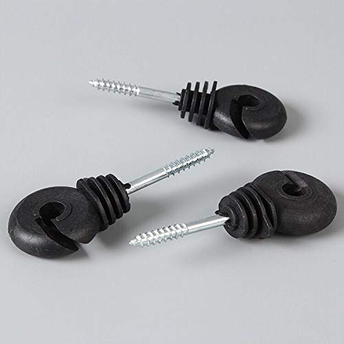 Sedmoon 100Pcs Electric Fence Insulator Screw-in Insulator Fence Ring Post Wood Post Insulator with Insulator Socket Tool (100)