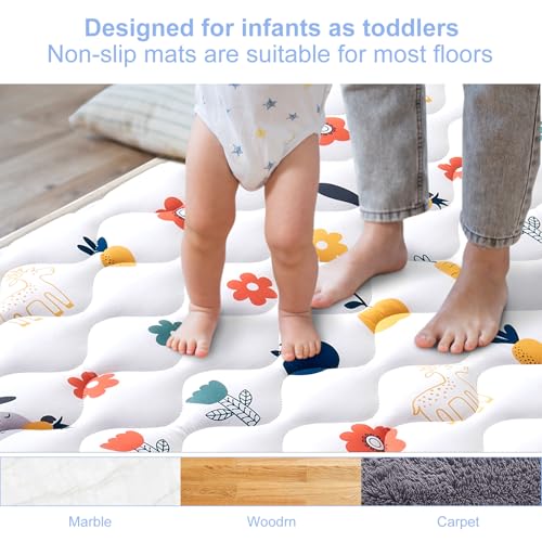Premium Foam Baby Play Mat 79" X 55", Extra Large Activity Playmats for Babies,Toddlers, Infants, Soft Thicker Sponge Baby Mat for Floor, Play & Tummy Time, Machine Washable for Easy Care
