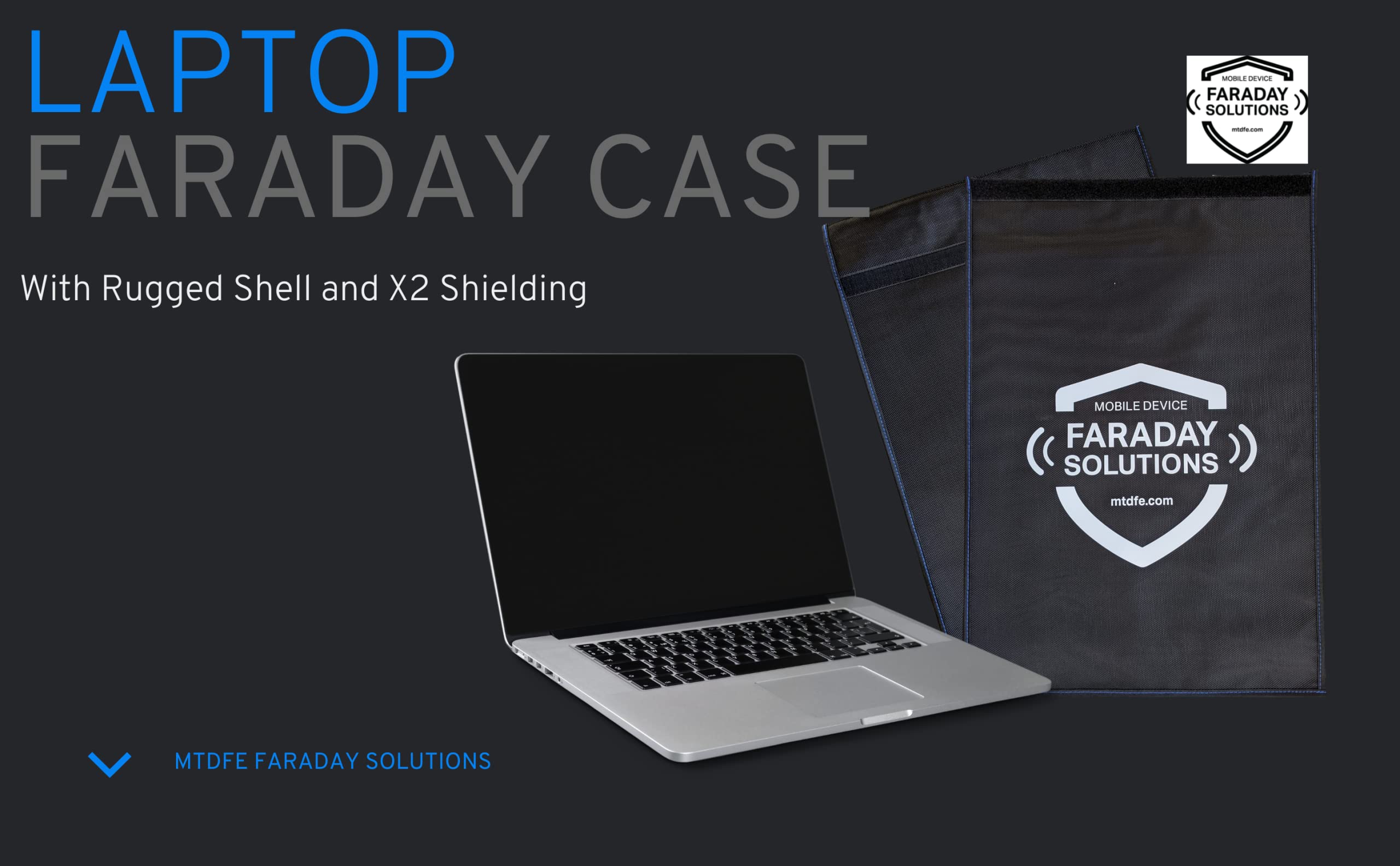 Digital Forensic Evidence Laptop Faraday Case with Faraday Solutions Enhanced X2 Shielding for Executive Travel and Personal Privacy (Cellphones, Tablets, Laptops 22 inch x 15 inch), Black
