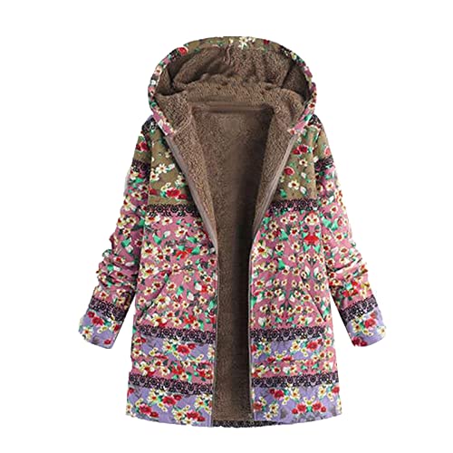 LISTHA Womens Long Sleeve Lounge Spring Jackets Long Comfy Graphic Blouse Cotton Comfy with Cap Wrap Jackets, 06-pink, XX-Large