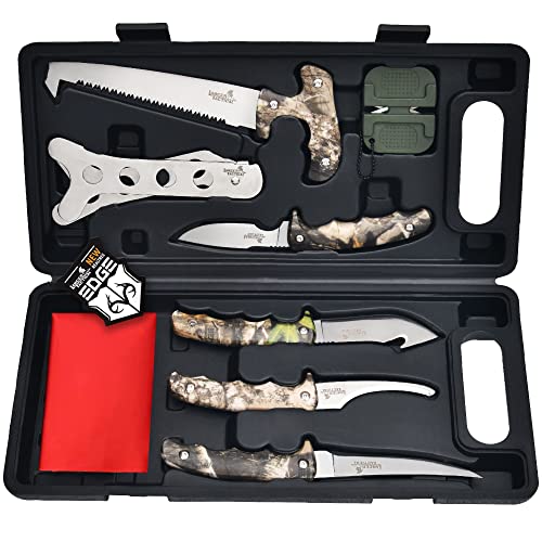 LANCERGEAR Field Dressing Kit Hunting Knife Set, Portable Hunting Accessories for Men, Hunting Stuff, Hunters, for Hunting, Survival, Fishing, Camping